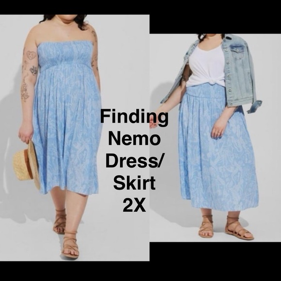 torrid | Dresses | Torrid Disney Pixar Nemo Midi Convertible Dress 2x ...